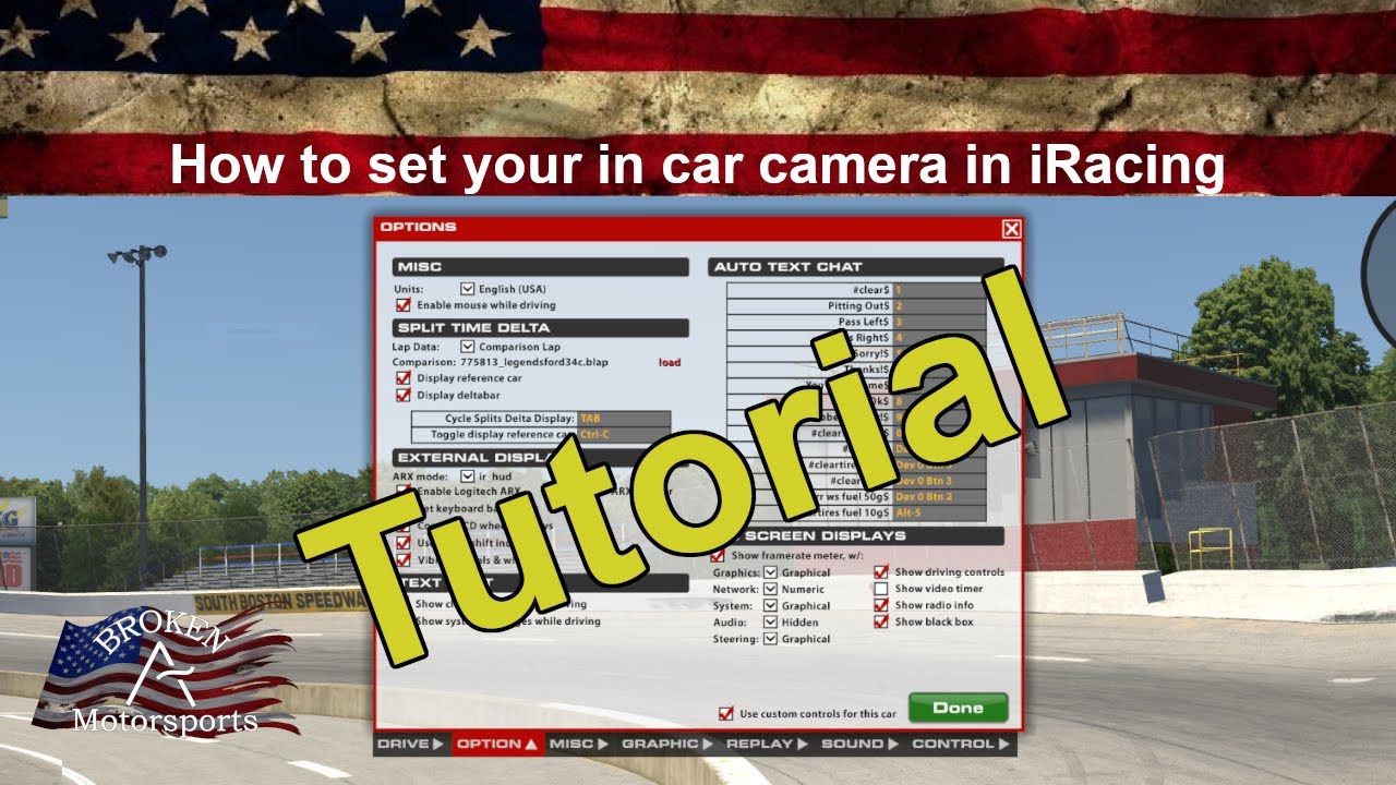 How to set your in car camera in iRacing - YouTube