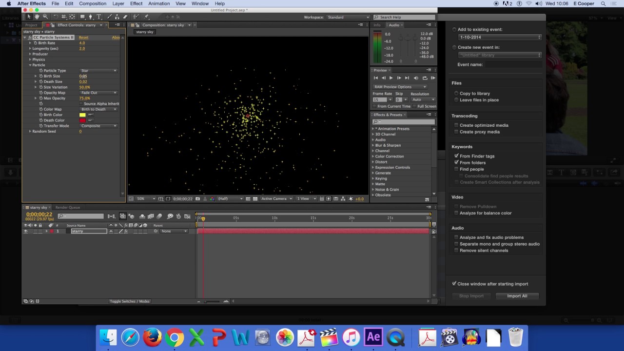 after effects star sky tutorial - YouTube