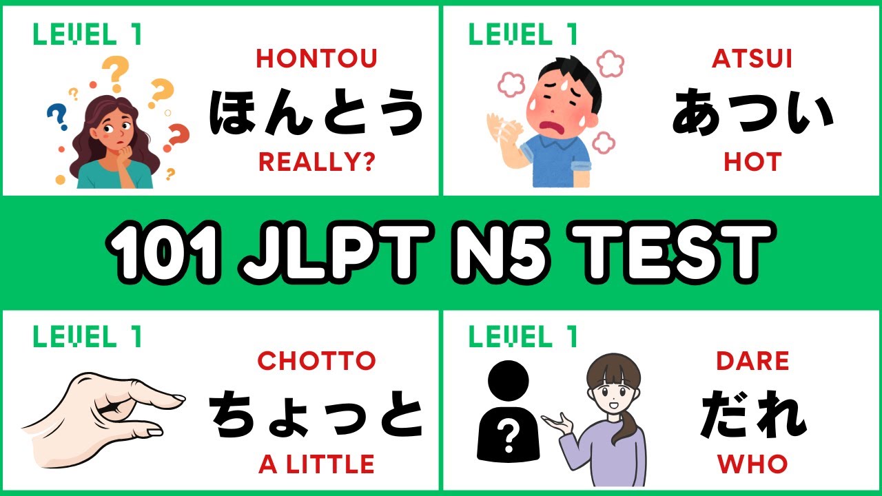 JLPT N5 Vocabulary Practice Test With Answers (Learn 101 Japanese Words ...