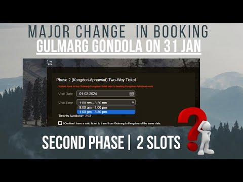 Major Gulmarg gondola update | Now phase 2 have 2 slots | check video ...