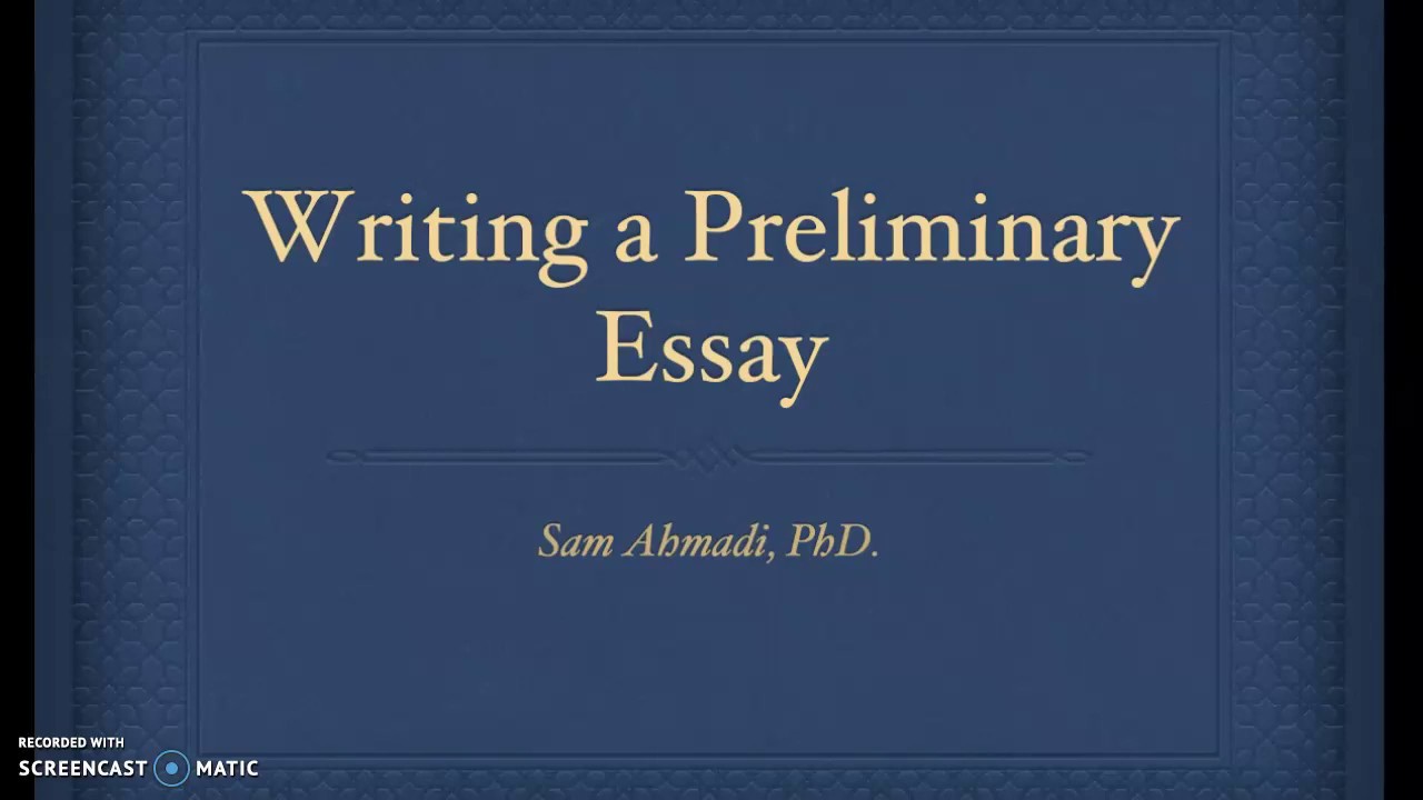 Preliminary Academic Essay Overview + Introduction - YouTube