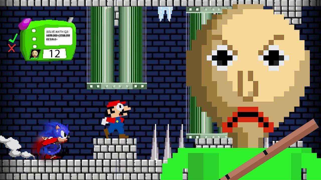 V3ctor: Baldi's Basic Vs Super Mario & Sonic exe | Game Mario Bros ...