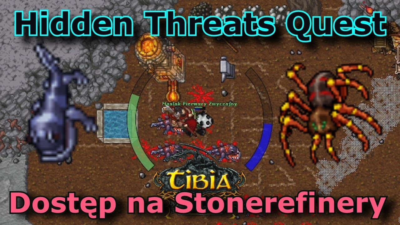 [Hidden Threats Quest] Dostęp na Stonerefinery i bitka z Cave Spiderem - TIBIA - YouTube
