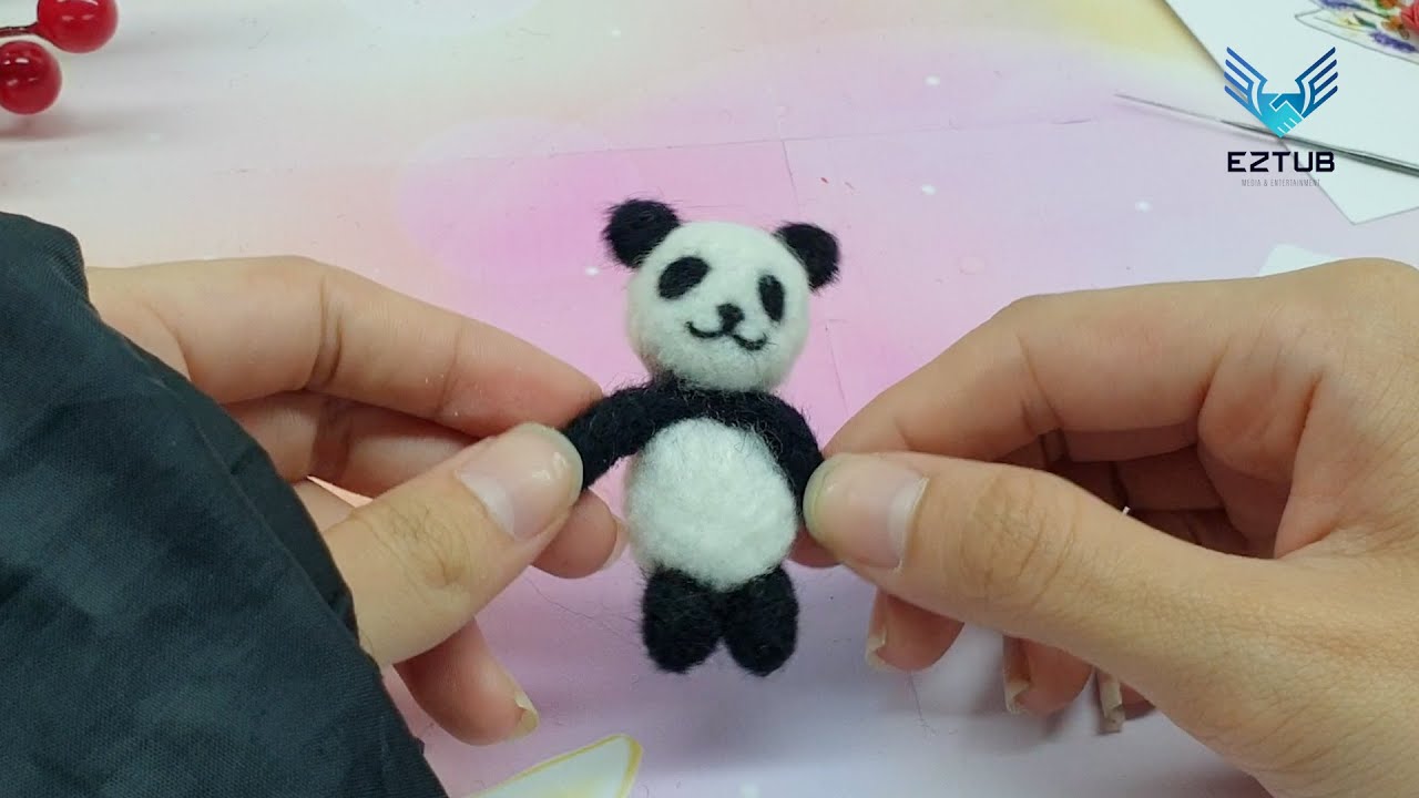 Cute needle felting panda | Needle felt for beginners - YouTube