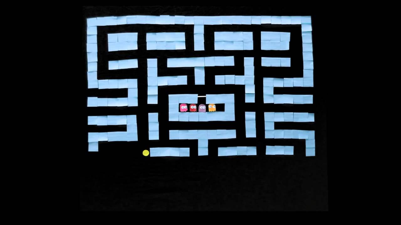 Stopmotion Pac Man With Stick Notes - YouTube