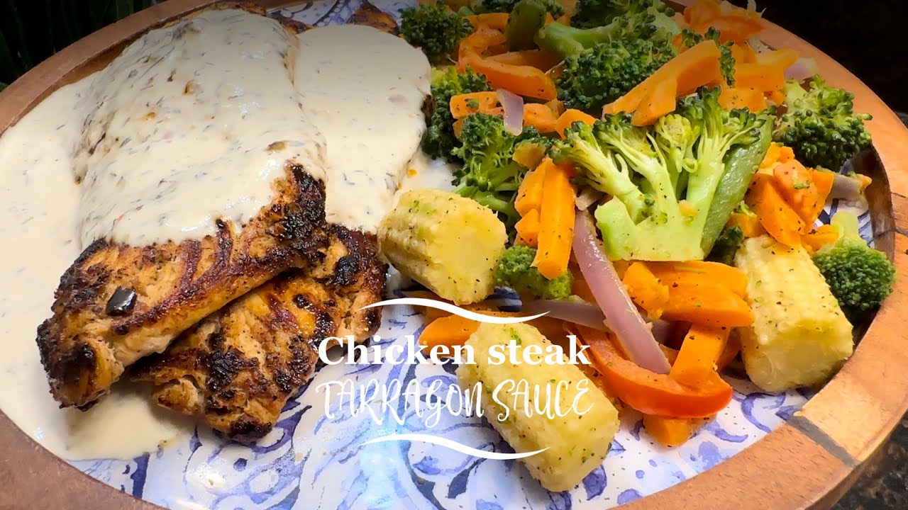 Grill Chicken Steak With Tarragon Sauce, Chicken Steak recipe by ...