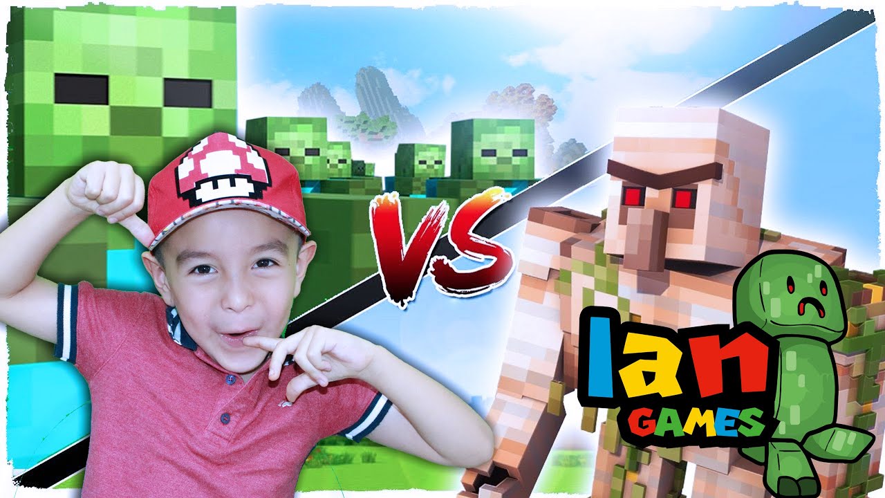 Gólem vs 10 Zombies - Minecraft - Ian Games #IanGames - YouTube