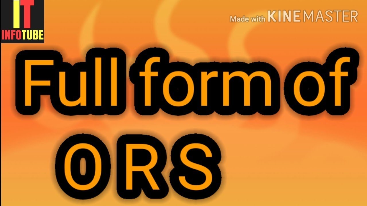 Full form of ORS | what is ors - YouTube