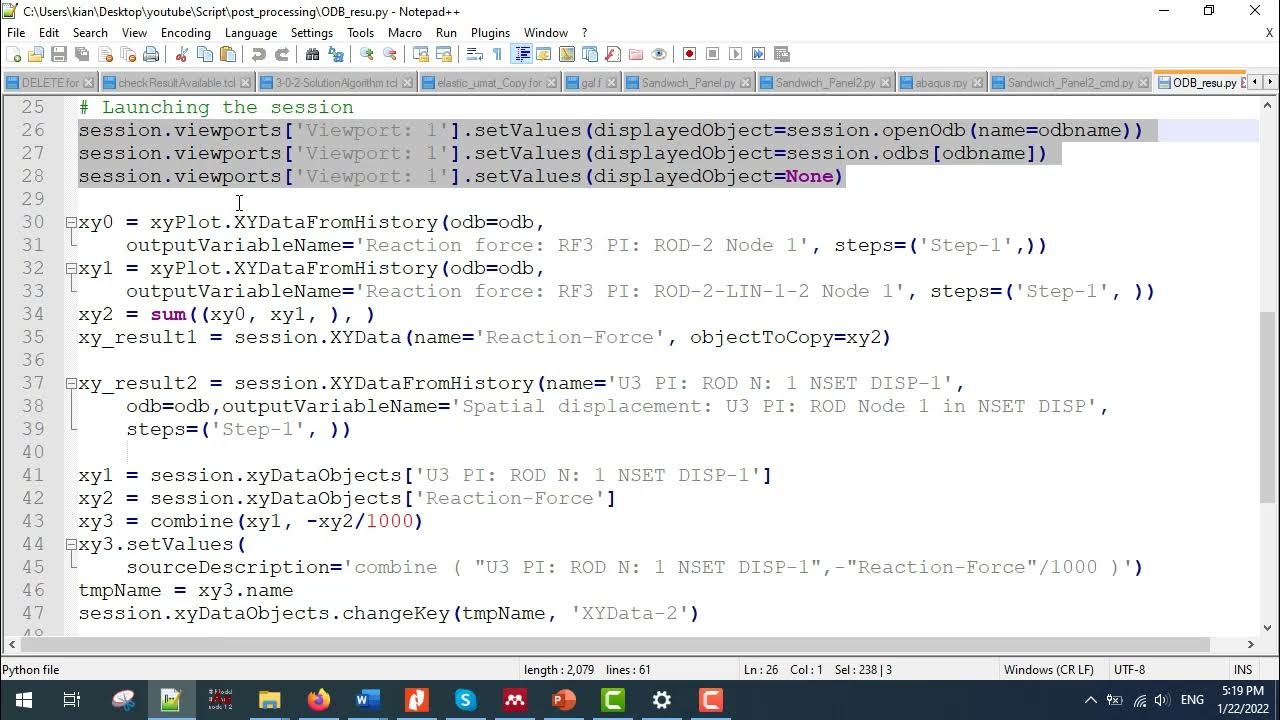 Python Script For Post Processing In Abaqus Youtube
