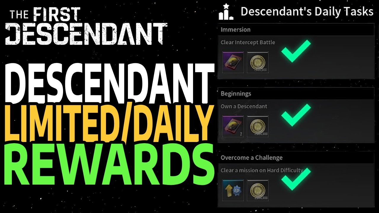 THE FIRST DESCENDANT - DESCENDANT DAILY TASK CHALLENGE REWARDS - YouTube