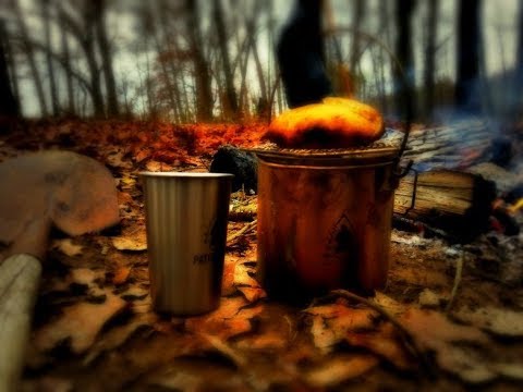 Cooking Bannock in the Bush Pot with a Pack Grill Rack - YouTube