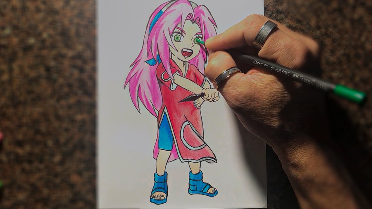 Drawing Sakura Estilo Chibi - Naruto - YouTube