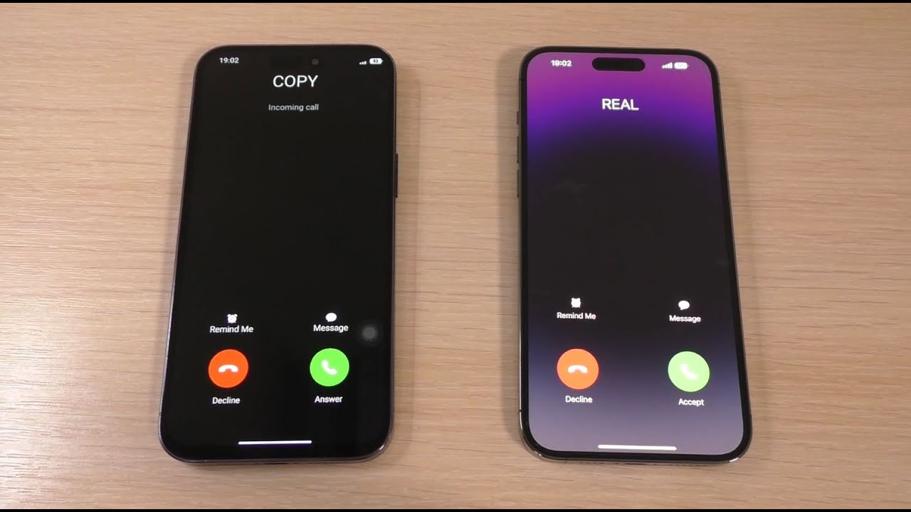 iPhone 14 Pro Max Copy vs iPhone 14 Pro Max Real Incoming Call - YouTube