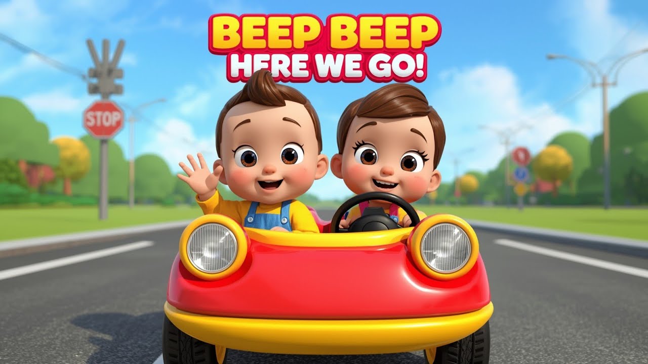 Beep Beep Here We Go 🚗 | Car Song for Kids | Nursery Rhymes & Baby ...