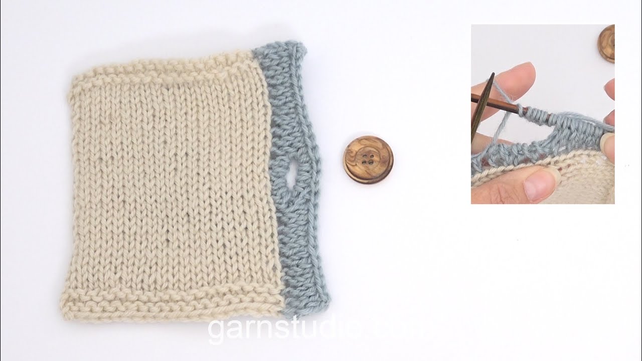 How to knit vertical button holes - YouTube