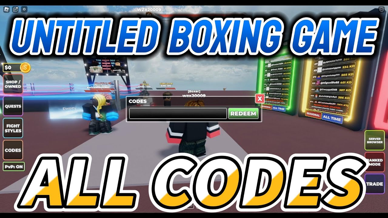 *UPDATE* Untitled Boxing Game Codes for August 2024 - YouTube