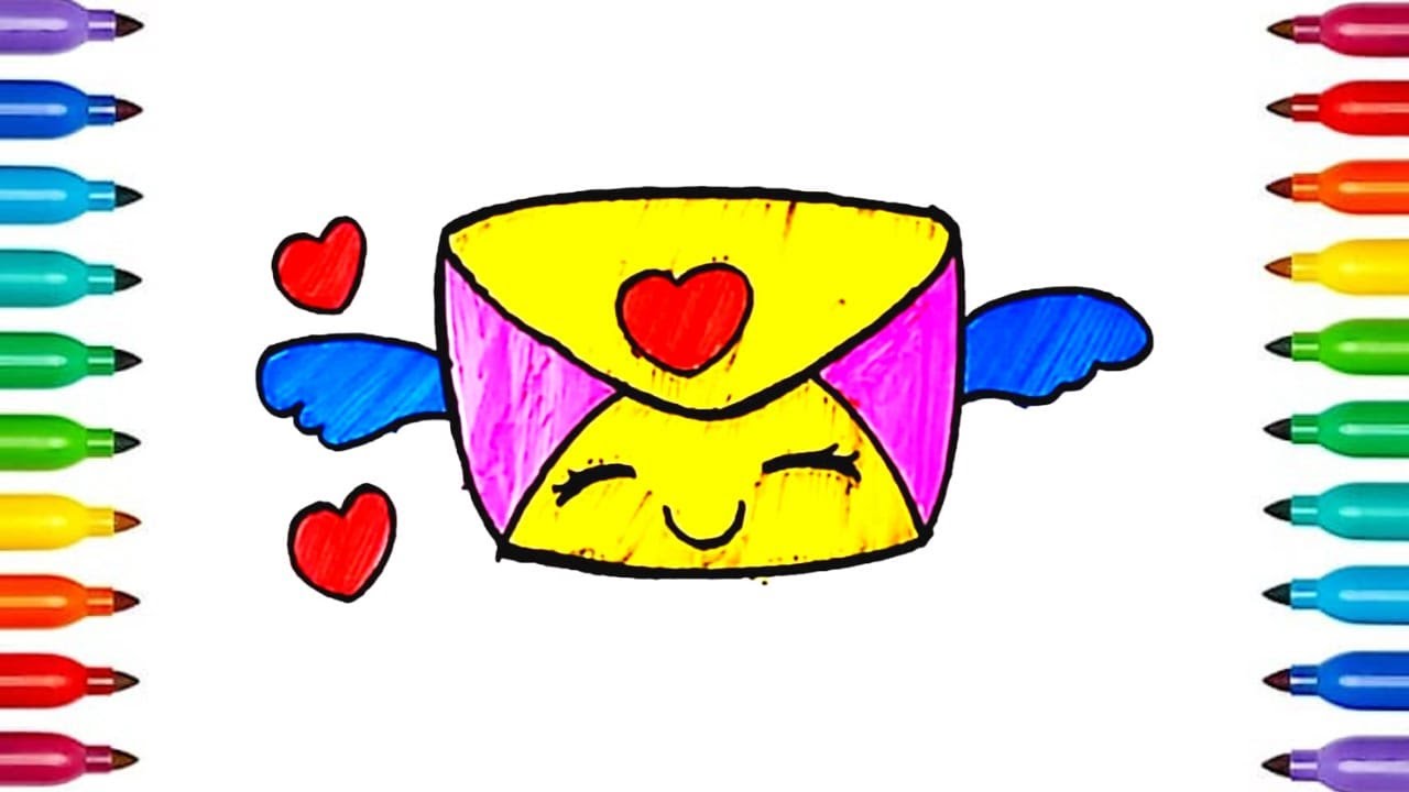 Envelope Easy Drawing | How to Draw Cute Envelope Step by Step ...