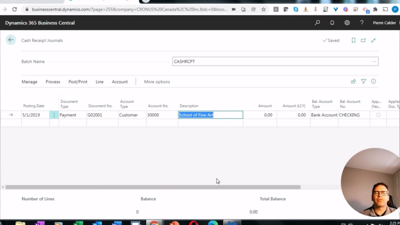 3 Ways to do a cash receipt in Business Central 365 - YouTube