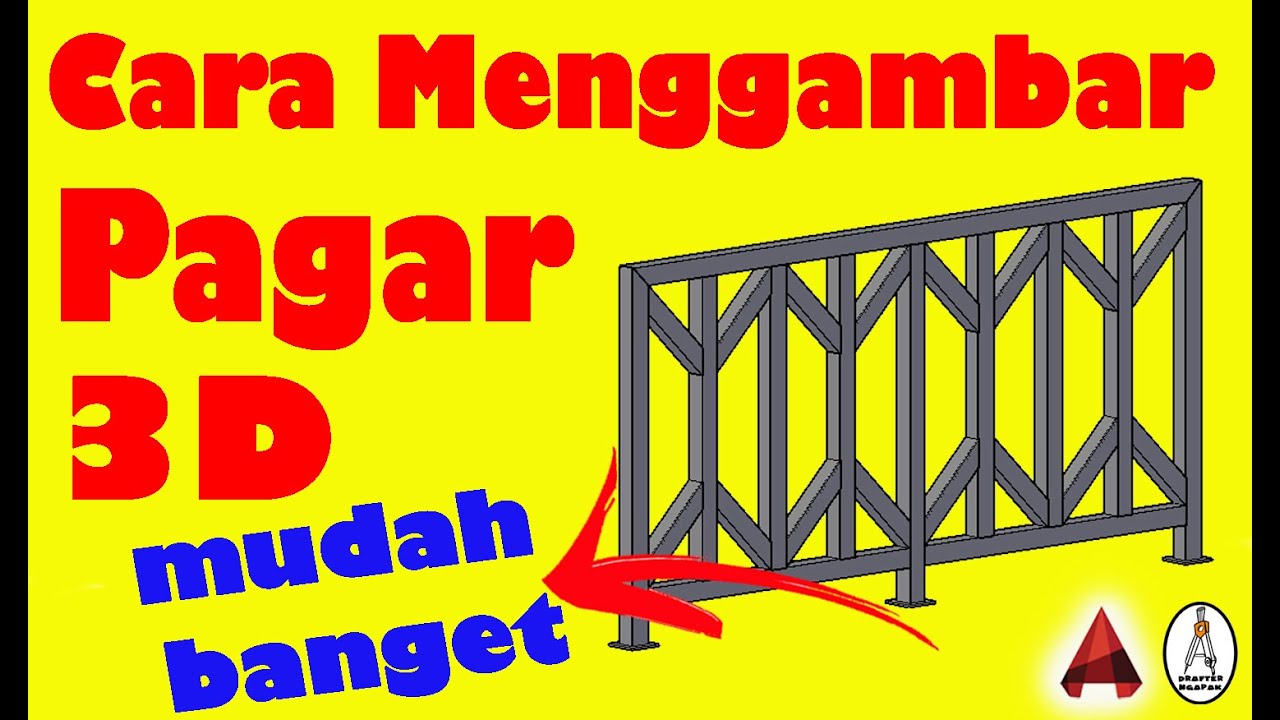 Cara Menggambar Pagar 3D di Autocad ( Latihan Menggunakan Slice ) - YouTube
