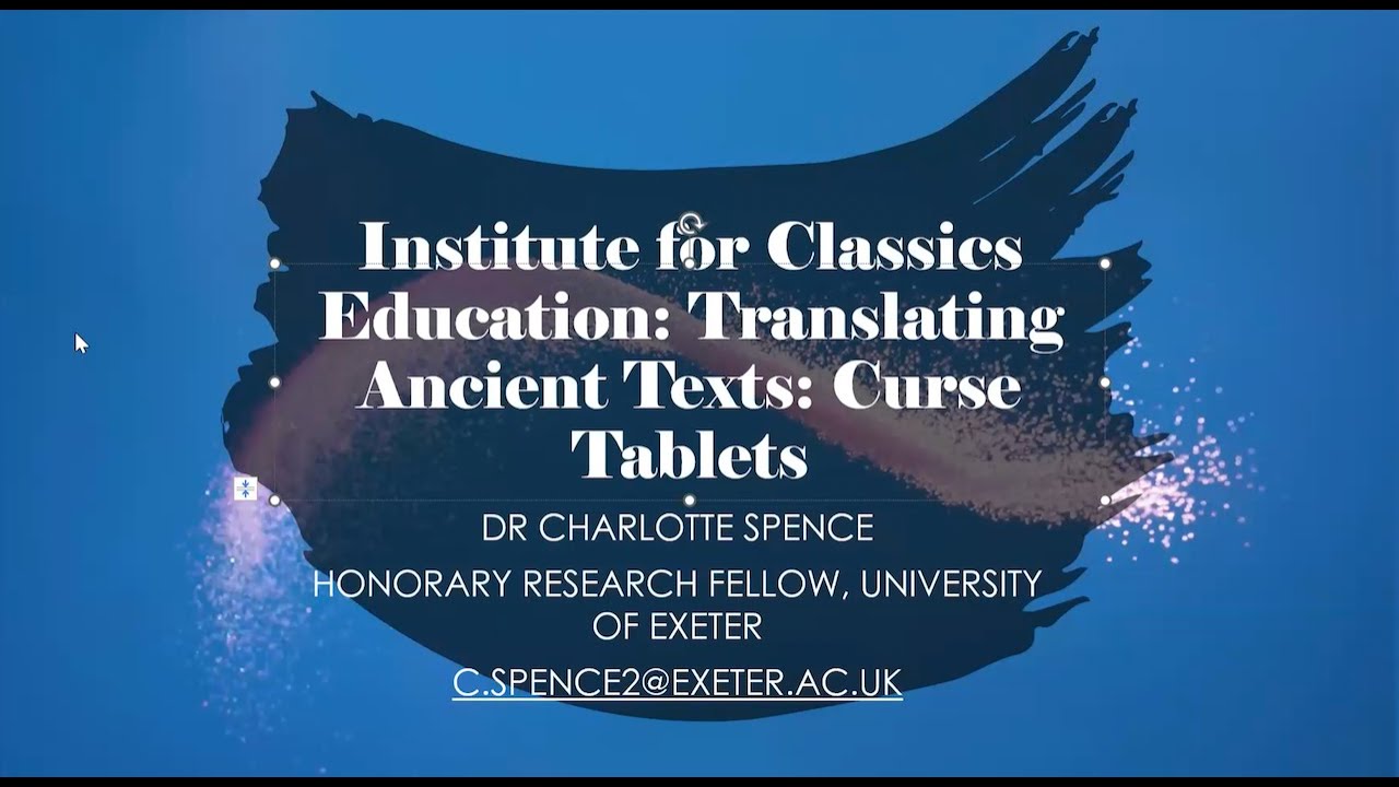 Translating Ancient Texts: Curse Tablets - YouTube