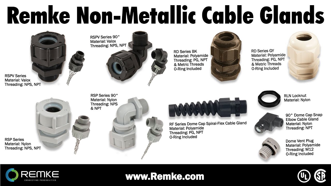 Remke Non-Metallic Cable Glands and Plastic Wire Connectors - YouTube