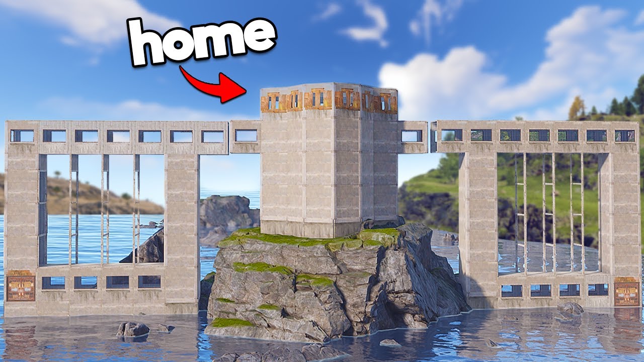 I Built the BEST Solo Ocean Rock Base in Rust (Bridge Entrance) - YouTube