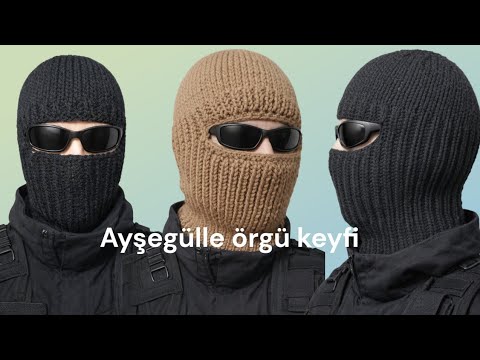 Tek Parça Boyunluk Bere Kar Beresi , Knit hat, Knitted beanie