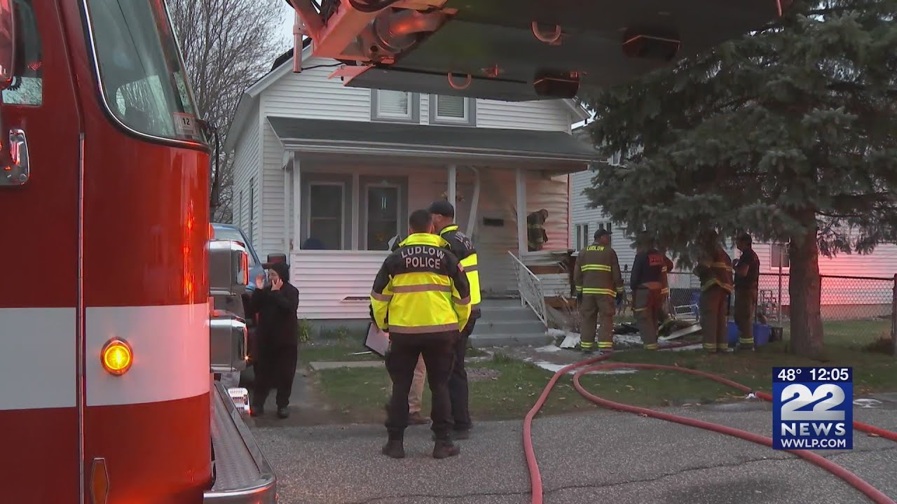 Ludlow fire called to porch fire on Cedar Street - YouTube