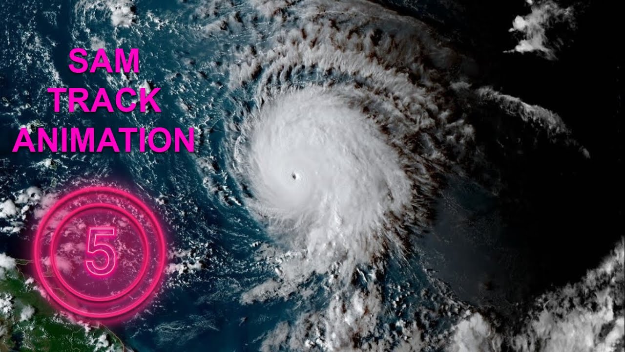 Hurricane Sam Track Animation - YouTube