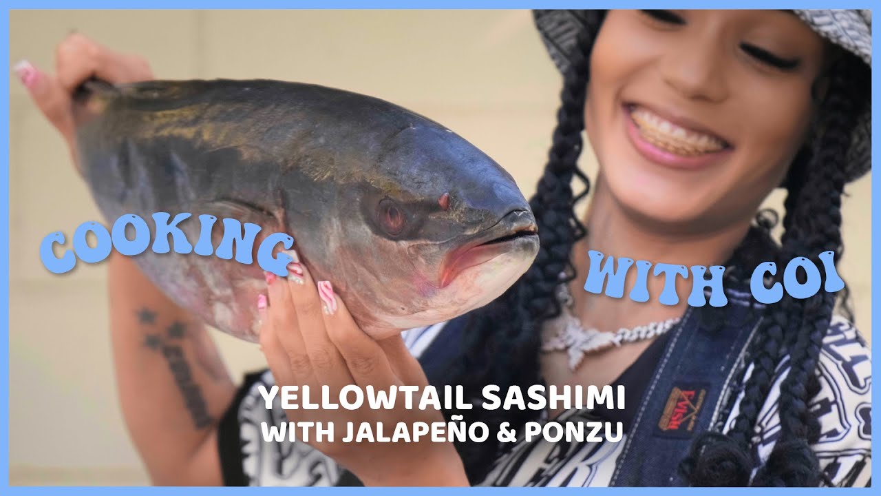 Cooking With Coi Leray - Yellowtail Sashimi With Ponzu - YouTube