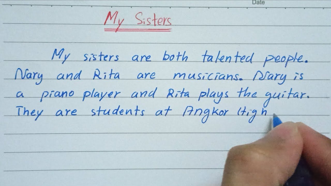 how to write a paragraph or essay about my sister - good example for ...