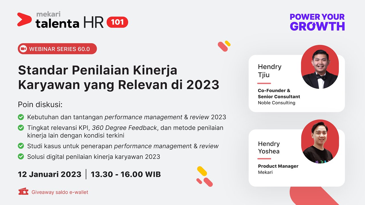Talenta HR 101 Webinar Series 60.0 "Standar Penilaian Kinerja Karyawan ...