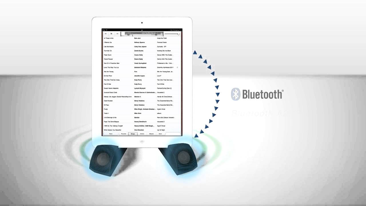 The first tablet stand with integrated speakers - YouTube