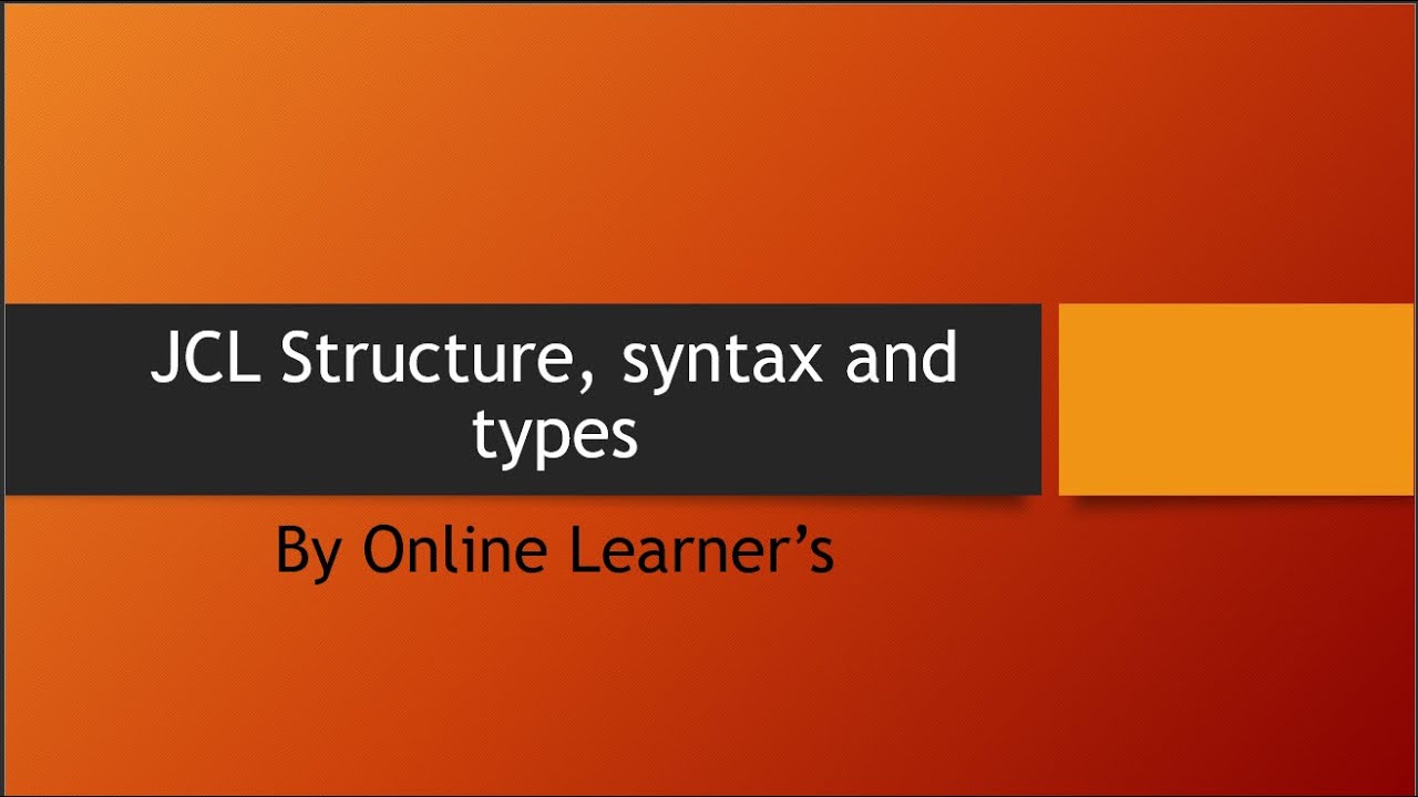 JCL structure, syntax and type #jcl #mainframes #learning # ...