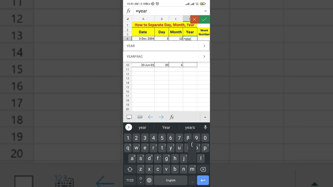 How To Separate Day Month And Year From Given Date In Excel YouTube How To Separate Day Month And Year From Given Date In Excel YouTube