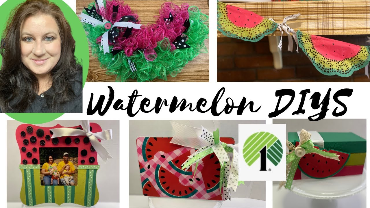 5 Watermelon DOLLAR TREE DIYS / DOLLAR TREE Summer DIYS / GIVEAWAY ...