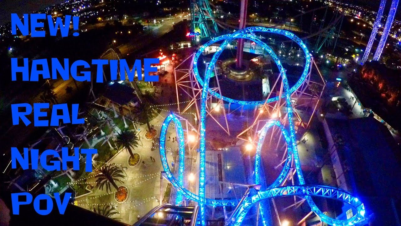 HANGTIME Roller Coaster NEW Nighttime POV 4K Knotts Berry Farm - YouTube
