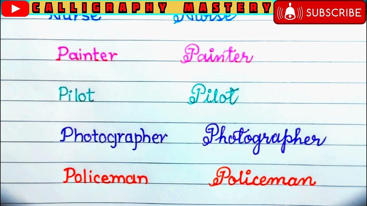 Print Handwriting VS Cursive Handwriting | Basic English Words Practice ...
