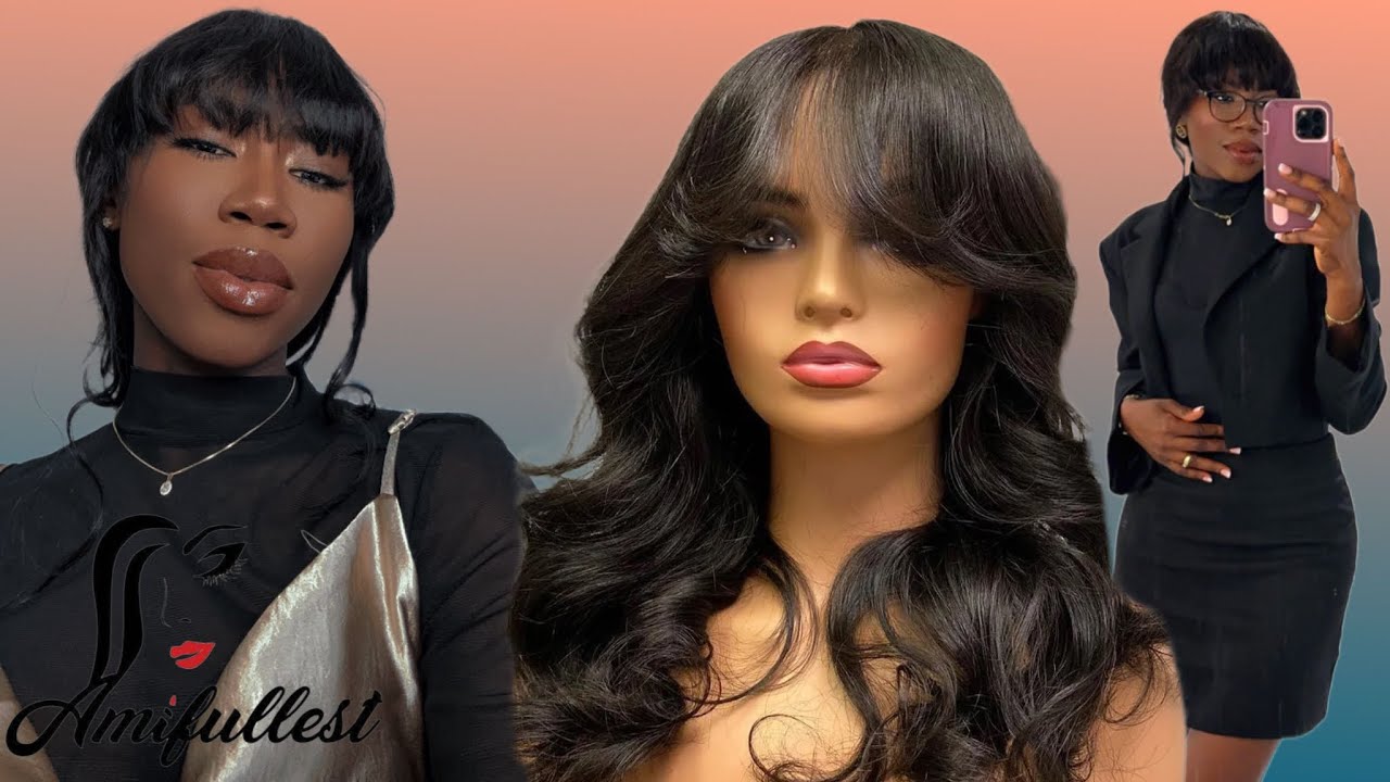 Body Wave Fringe Wig Long Human Hair Wigs With Bangs | aliexpress Body ...