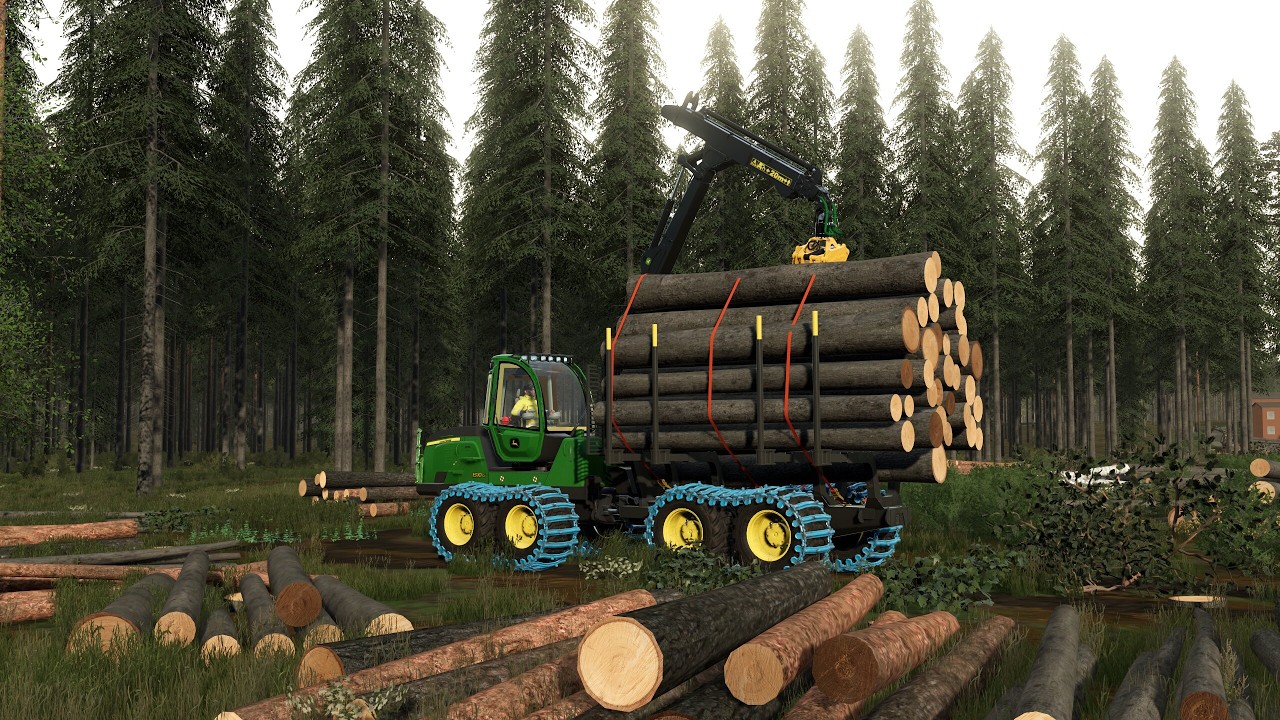 Whole bunch of logs out the forest | EP. 13 | Fs22 timelapse | Forestry ...