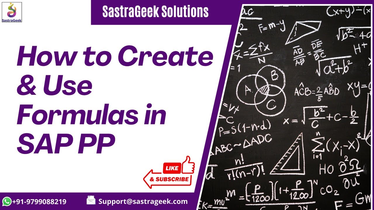 How to Create & Use Formulas in SAP PP - YouTube