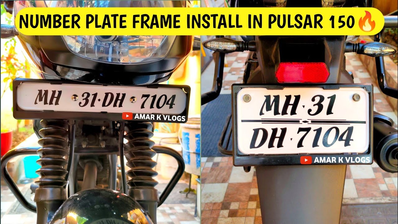 Number Plate Frame Install In Pulsar 150 | @AMARKVLOGS - YouTube