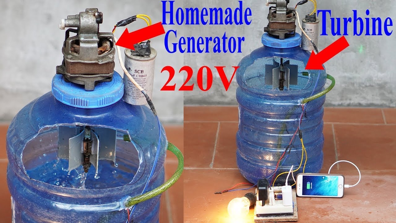 How to Turn Plastic Bottles into a Perpetual Water Turbine Generator ...