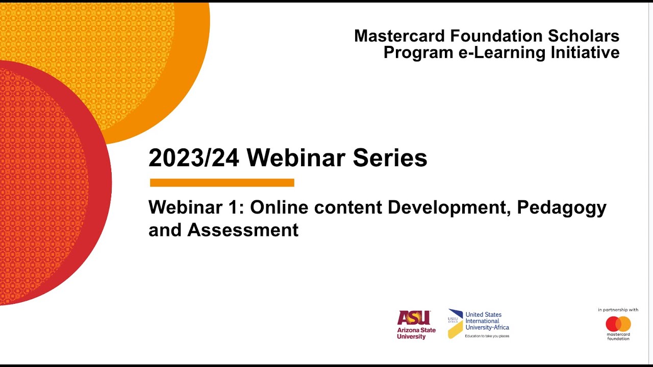 Mastercard Foundation eLearning Initiative Webinar 1 - YouTube