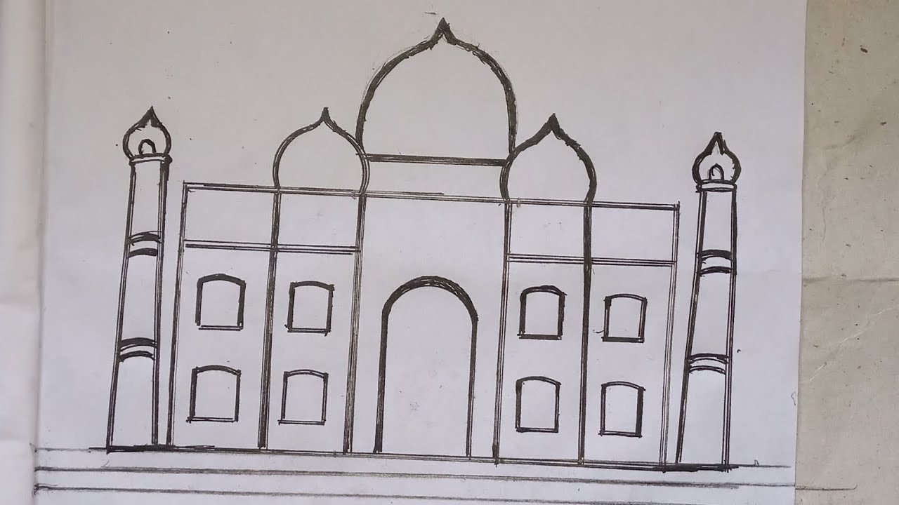 Learn to draw Taj Mahal very easily / beautiful Taj Mahal. - YouTube