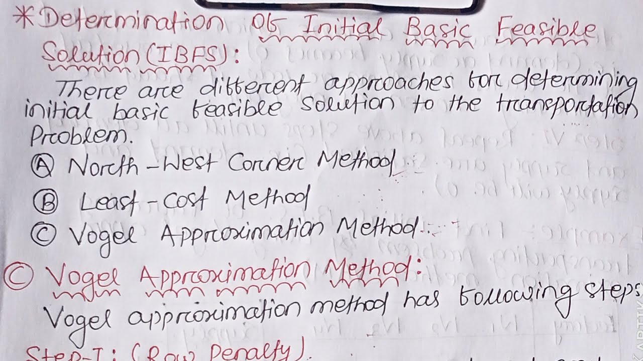 LPP:Vogel Approximation Method For Solving Transportation Problem With Example ☝️☝️☝️(Watch now ...
