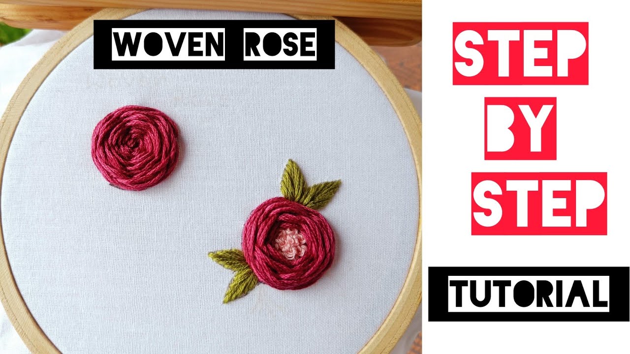 woven Rose Embroidery || Rose Embroidery || Embroidery Rose Design ...