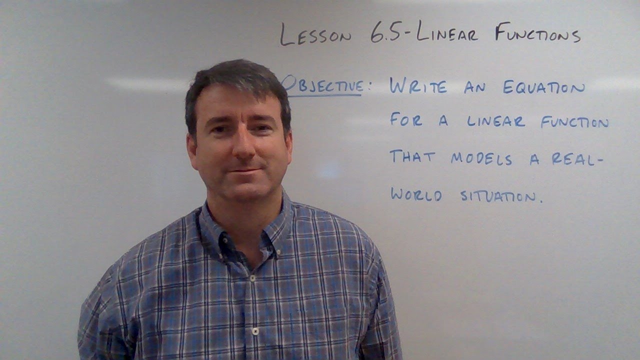 College Math Lesson 6.5 - Linear Functions - YouTube
