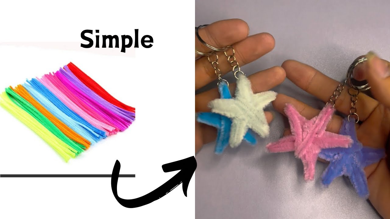 DIY Cute Star Keychains Using Pipe Cleaners | Craft 123 - YouTube