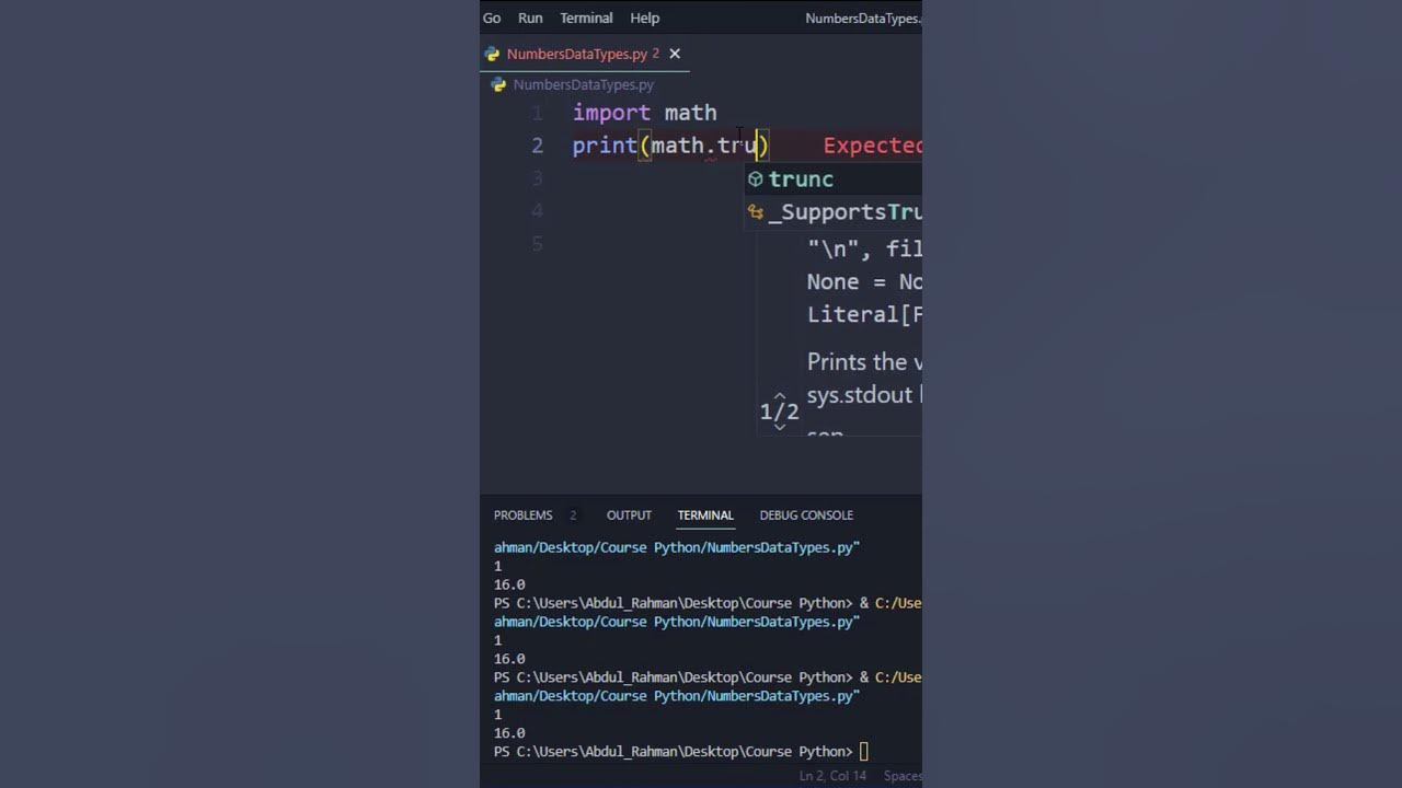 بايثون المقارنة ما بين ميثود Ceil & Floor & Trunc| #تعليم #shorts - YouTube